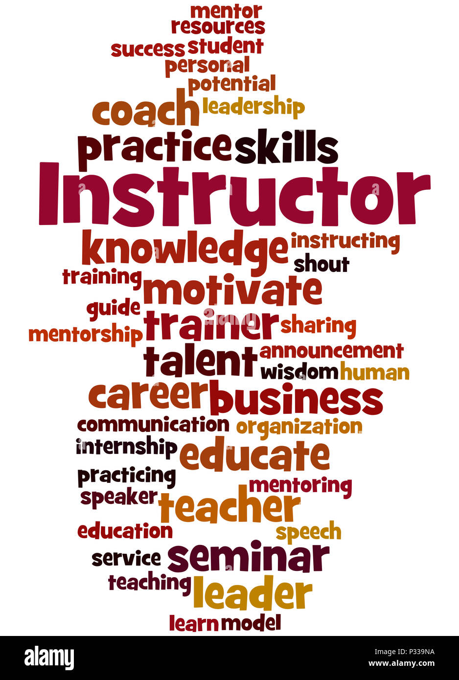 Instructor, word cloud concept on white background Stock Photo - Alamy