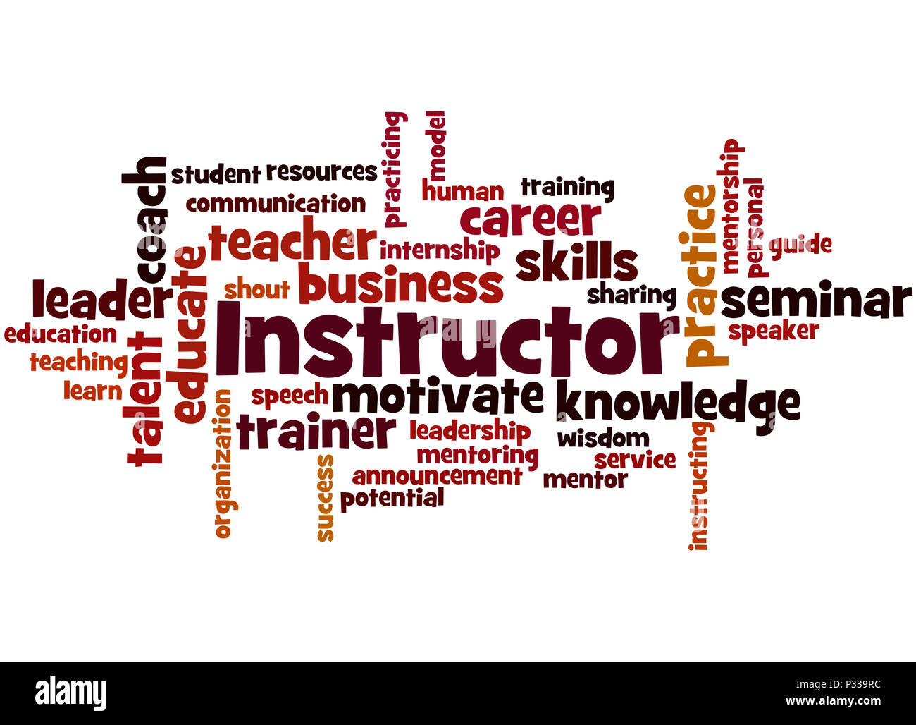 Instructor, word cloud concept on white background Stock Photo - Alamy