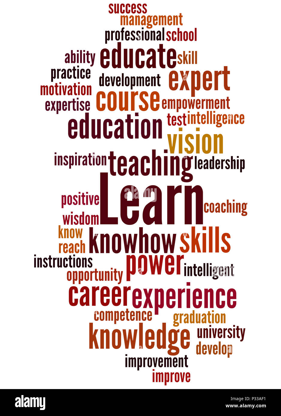 Learn, word cloud concept on white background Stock Photo - Alamy