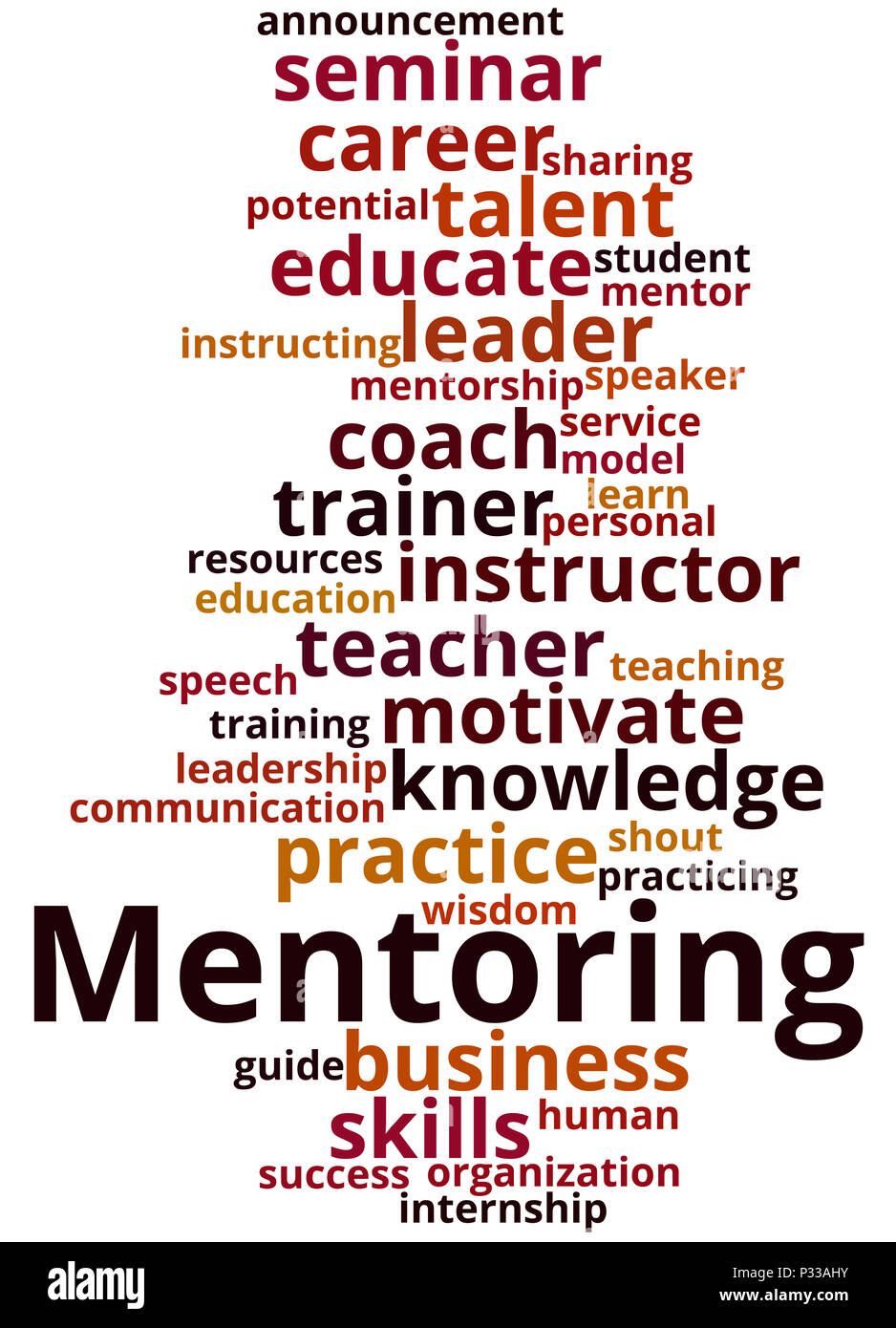 Mentoring, word cloud concept on white background Stock Photo - Alamy