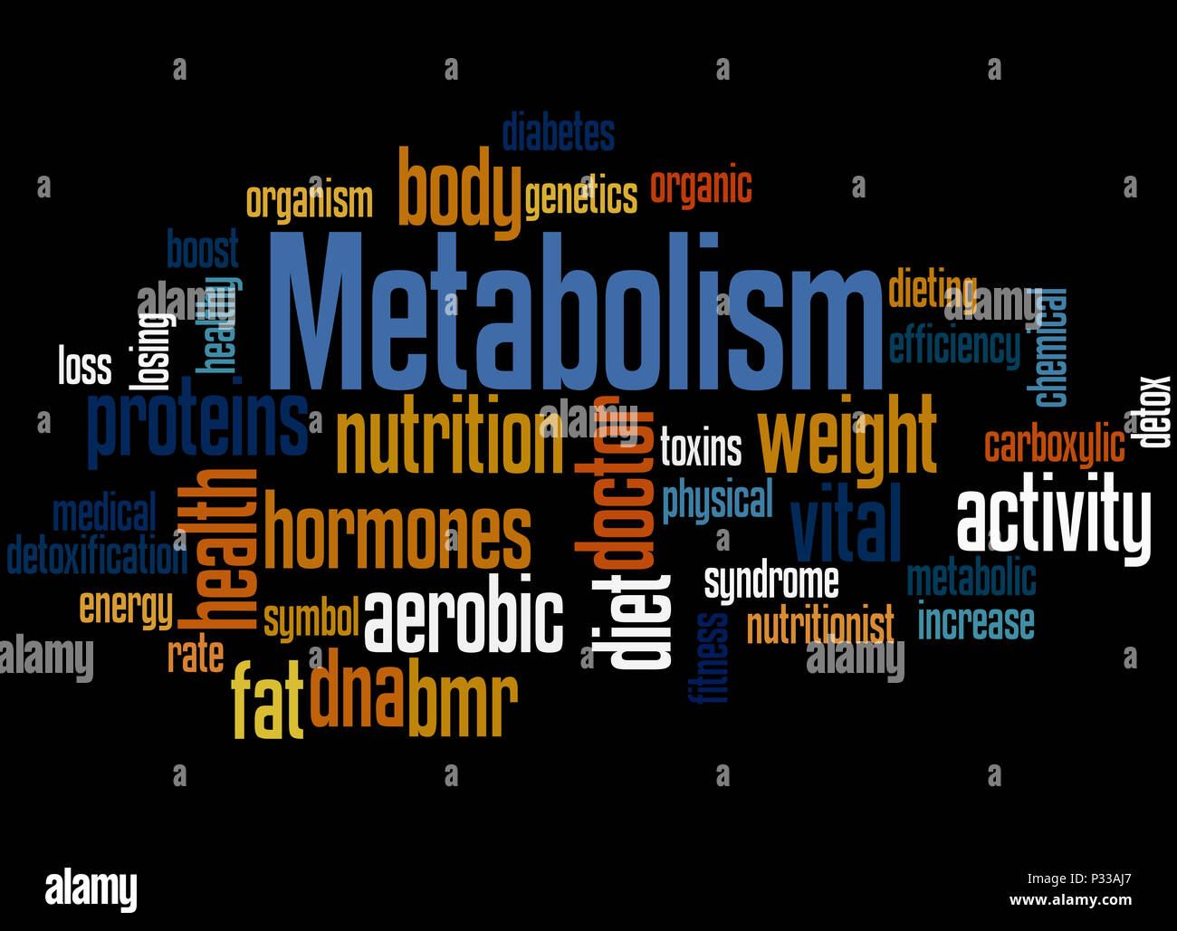 Metabolism, word cloud concept on black background Stock Photo - Alamy