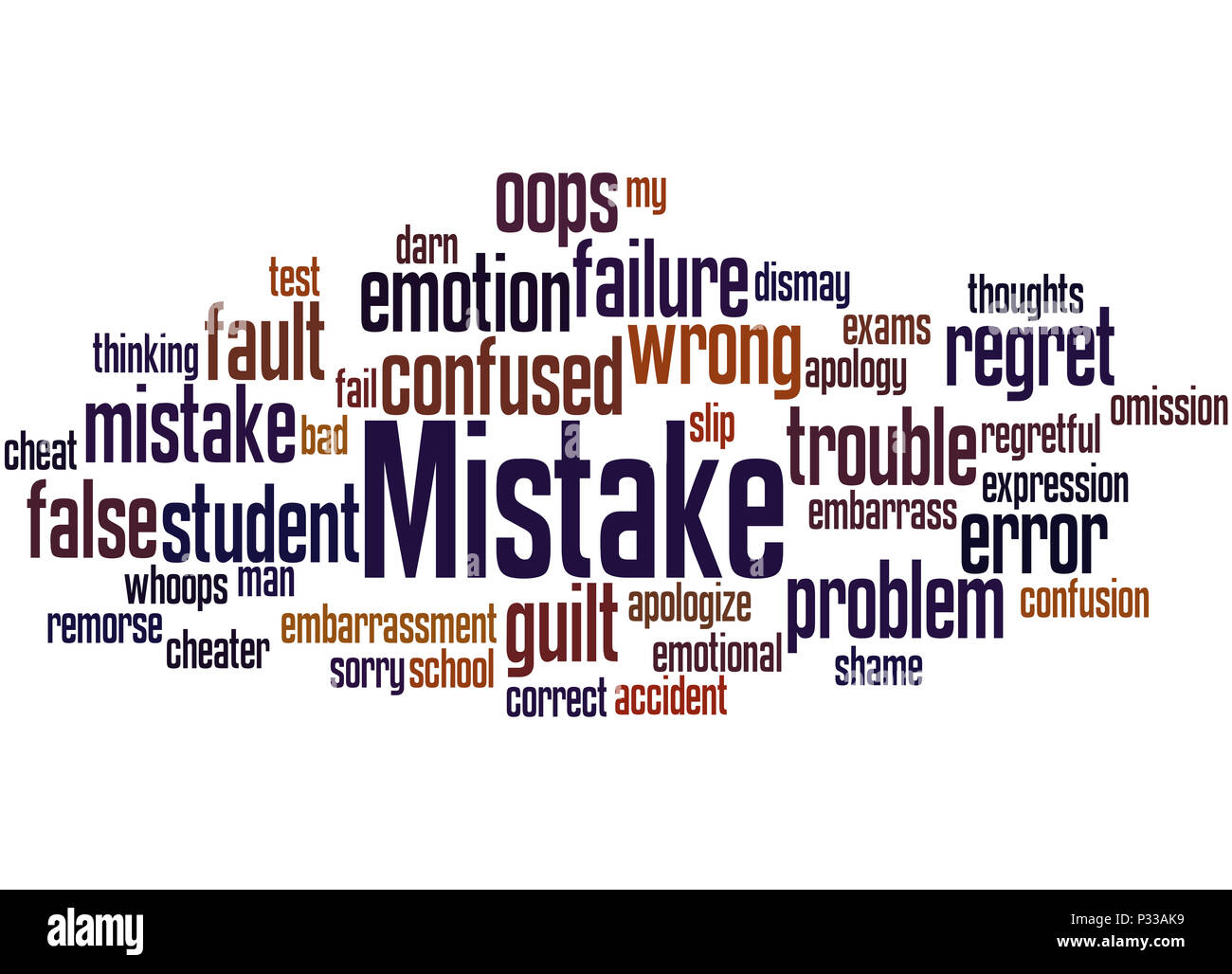 Mistake, word cloud concept on white background Stock Photo - Alamy