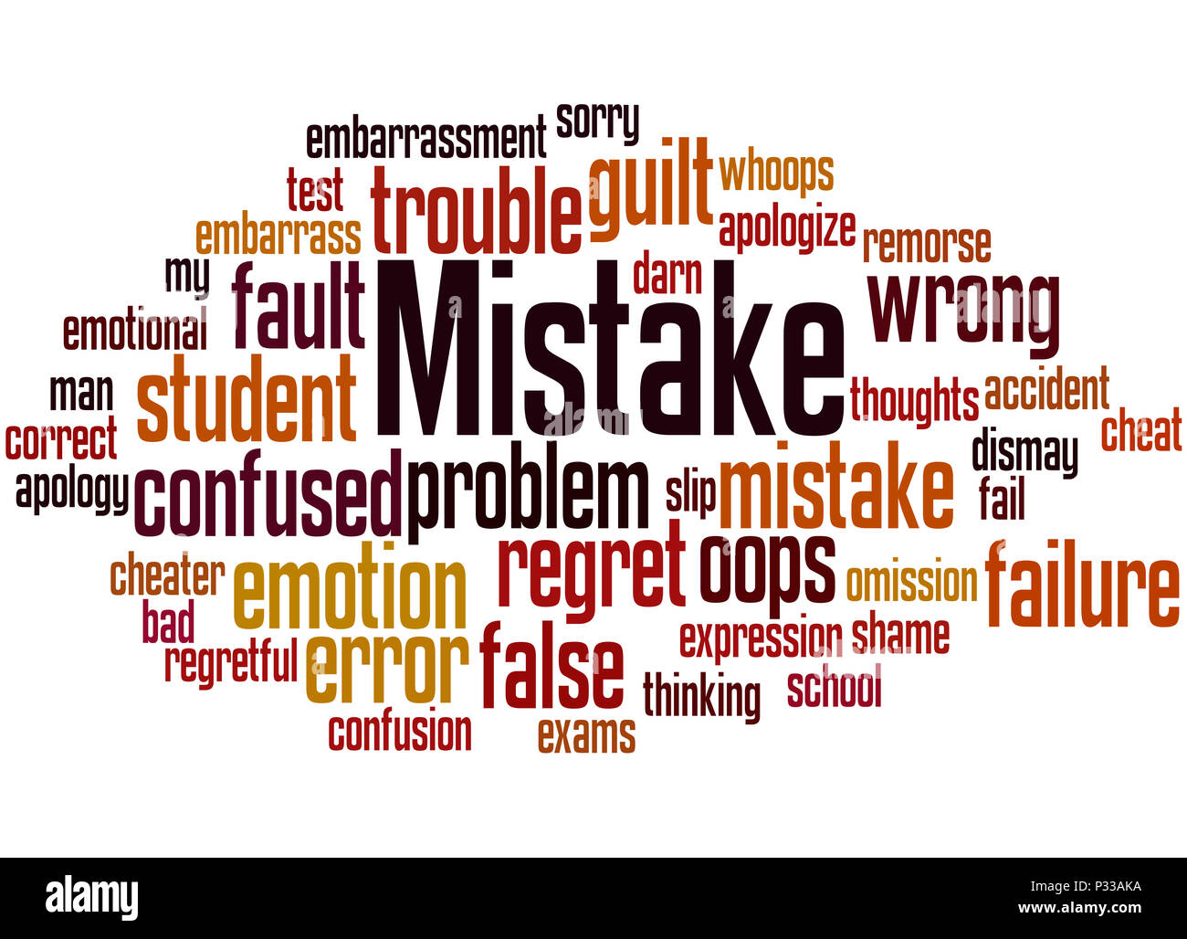 Mistake, word cloud concept on white background Stock Photo - Alamy
