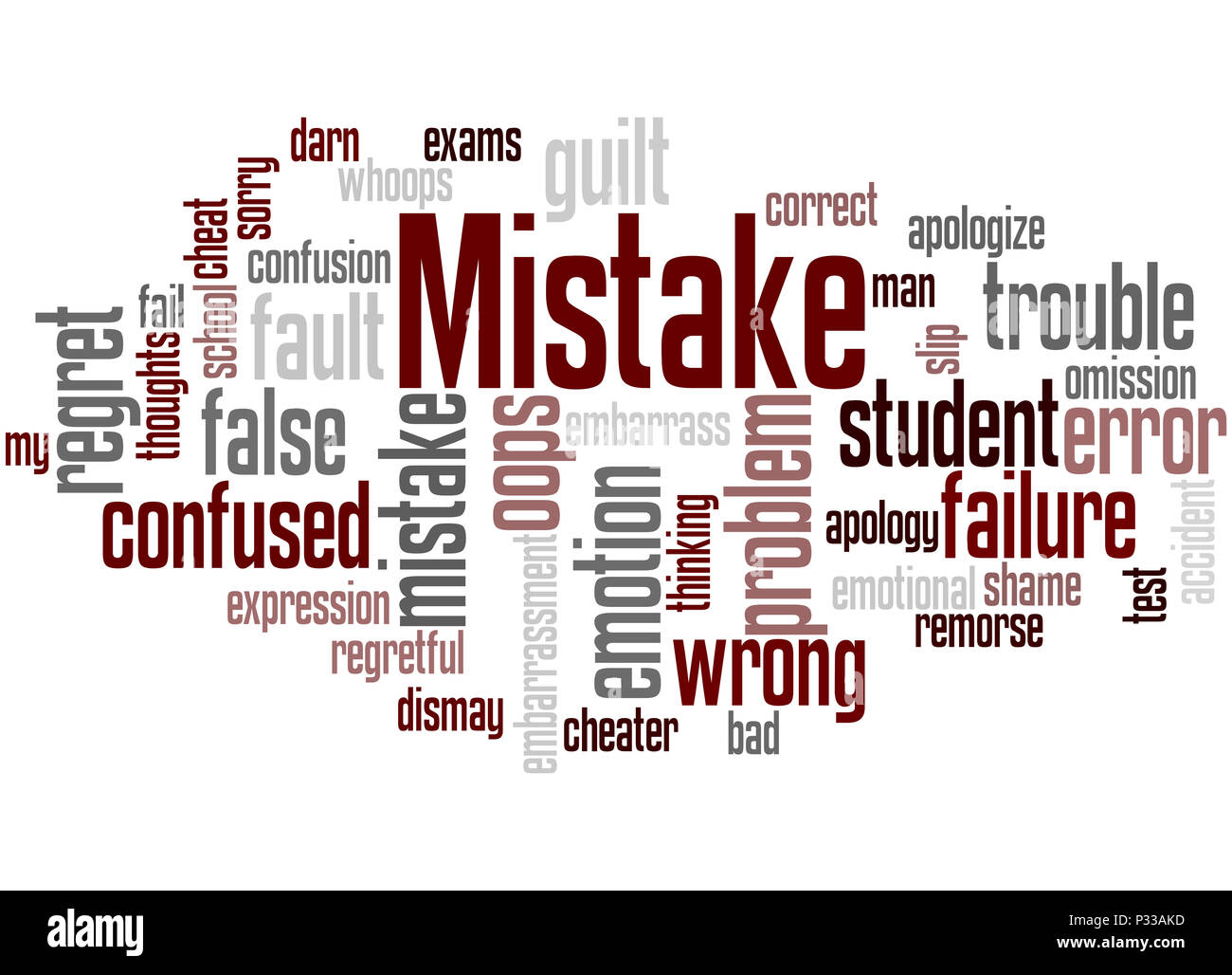 Mistake, word cloud concept on white background Stock Photo - Alamy