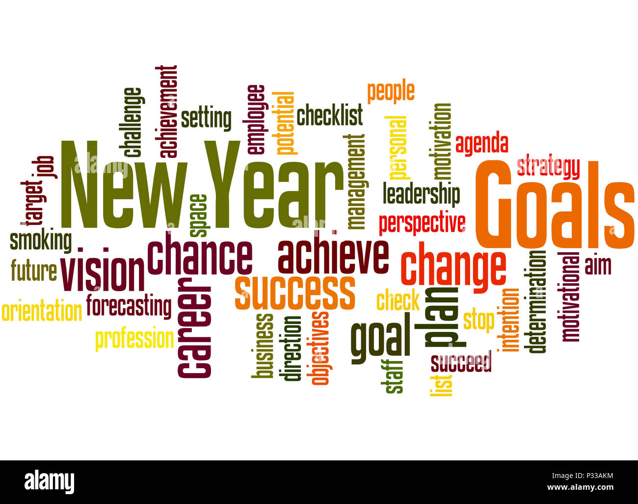 New Year Goals, word cloud concept on white background Stock Photo - Alamy