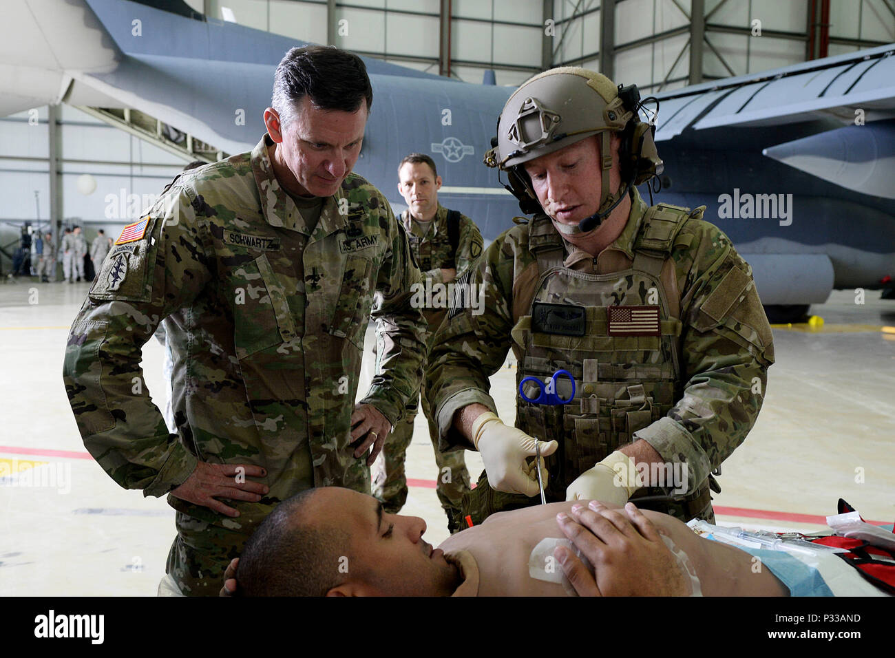 U.S. Army Maj. Gen. Mark C. Schwartz, left, commander of the Special ...