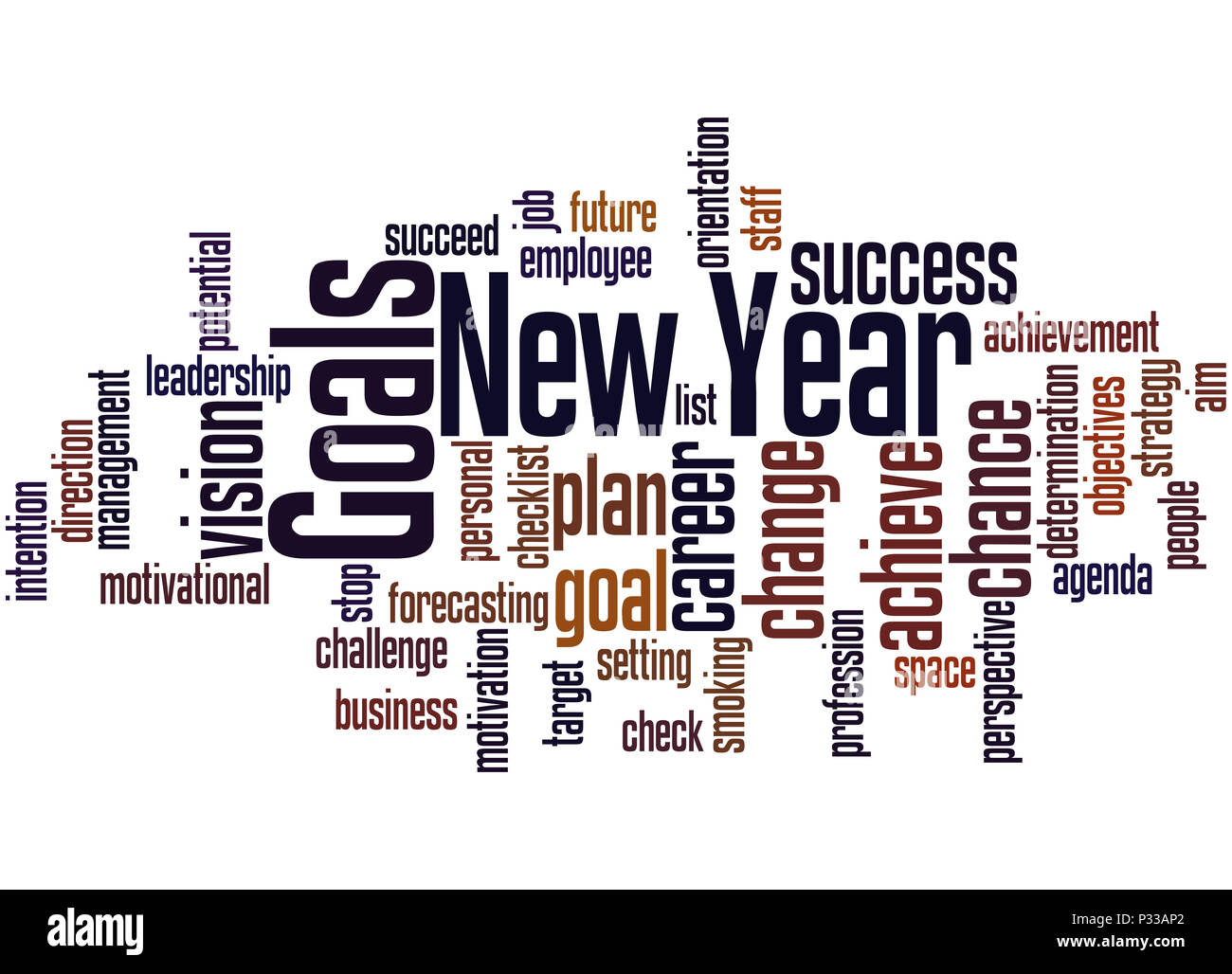 New Year Goals, word cloud concept on white background Stock Photo - Alamy