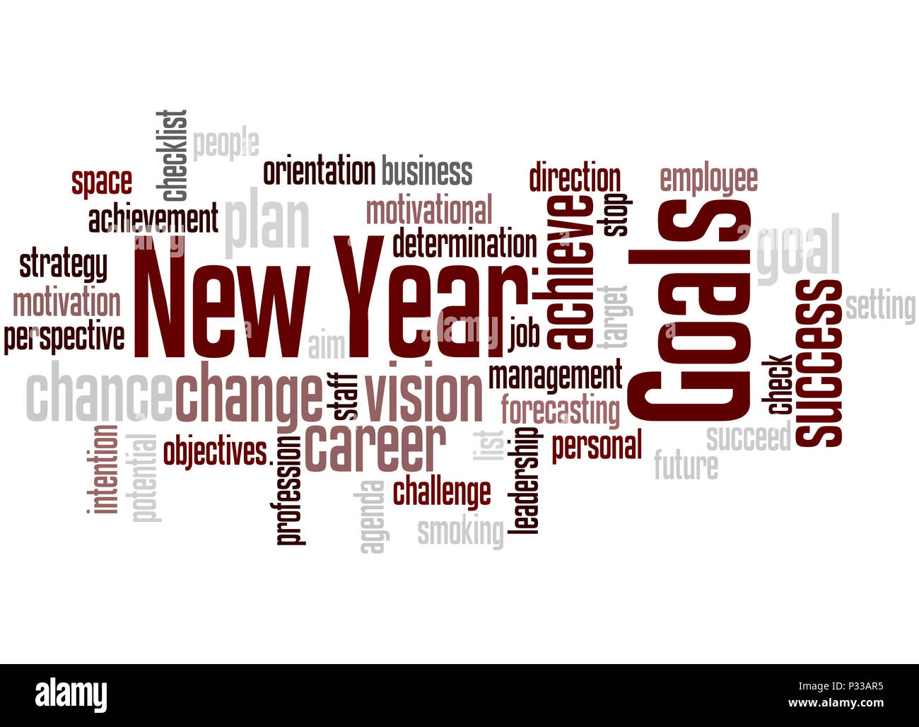 New Year Goals, word cloud concept on white background Stock Photo - Alamy