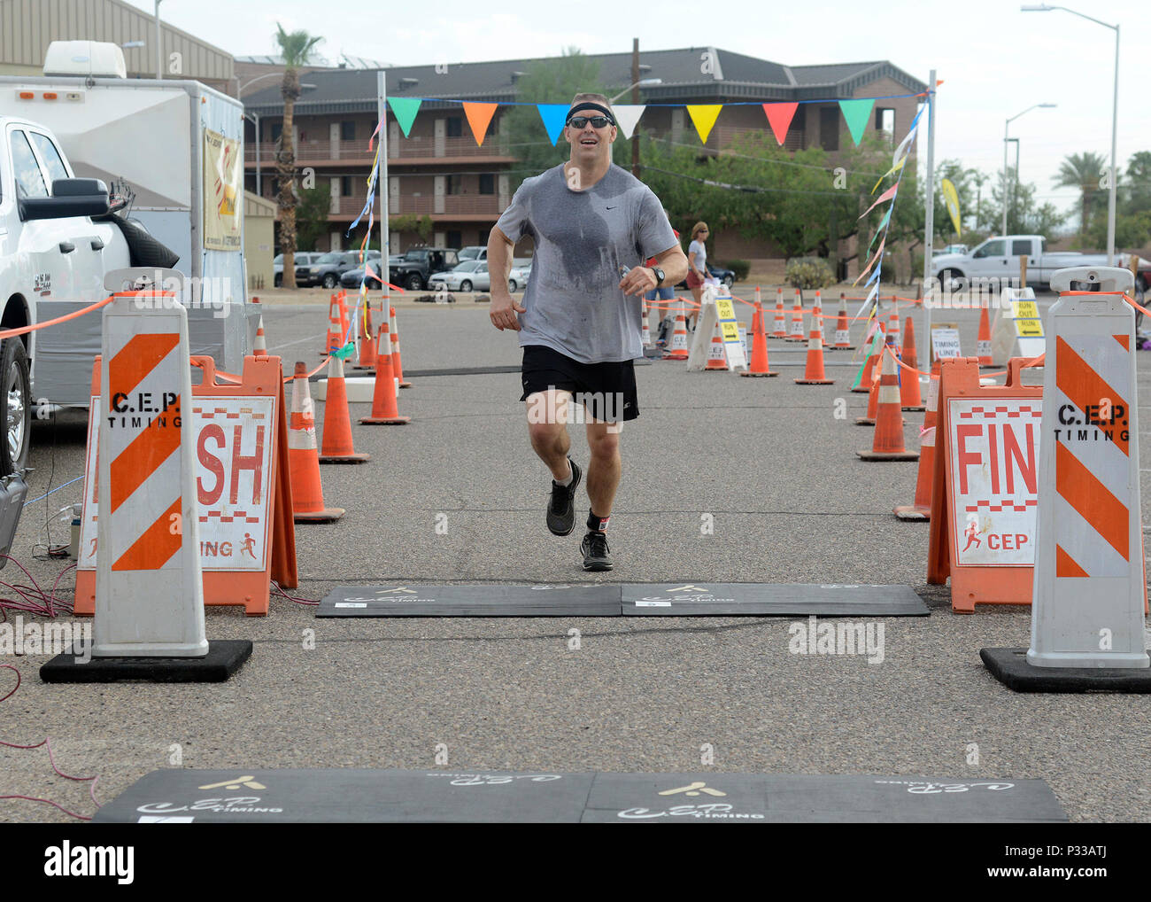 Brig. Gen. Brook Leonard, 56th Fighter Wing commander, runs toward the ...