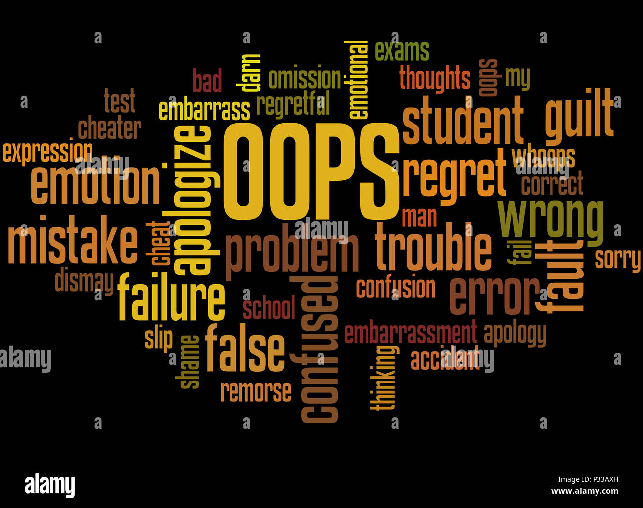 OOPS, word cloud concept on black background Stock Photo - Alamy