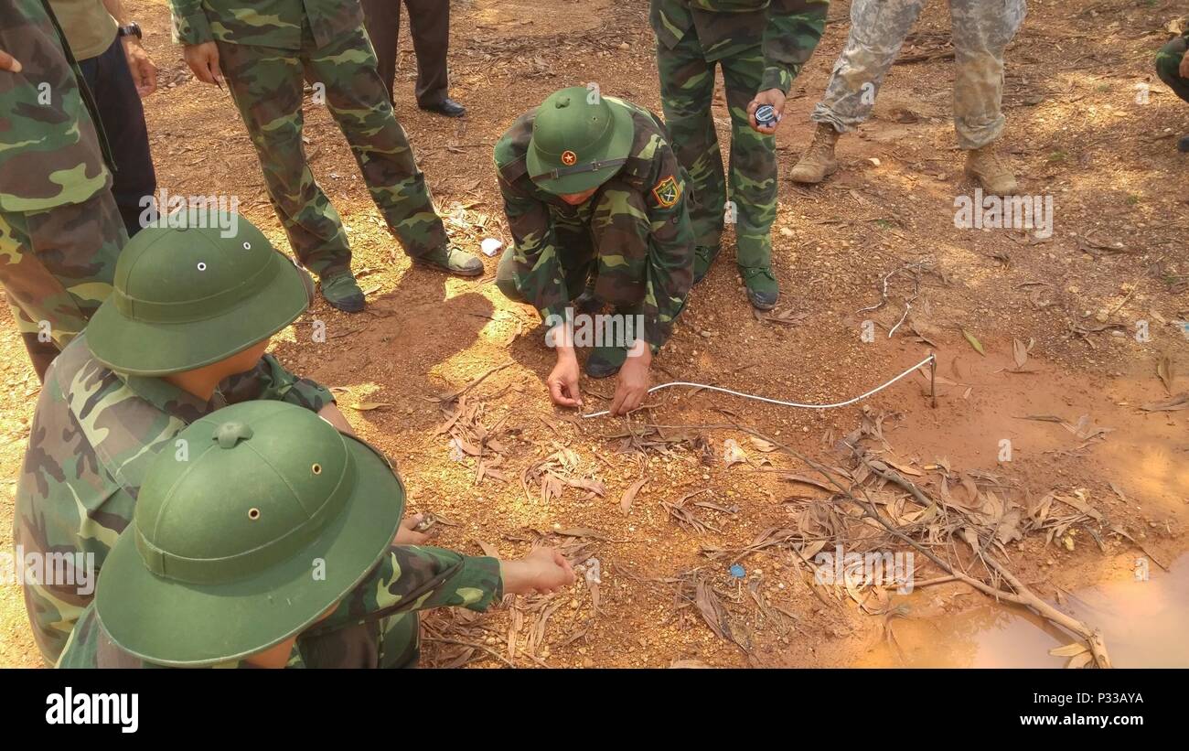 Vietnamese army trainees from the Vietnam National Mine Action Center ...