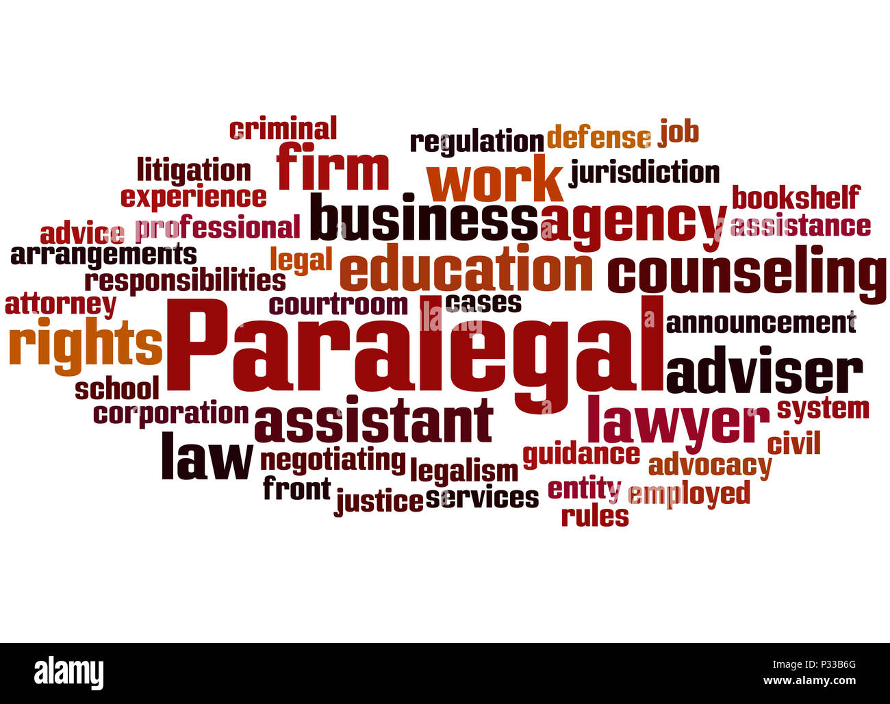 Paralegal, word cloud concept on white background Stock Photo - Alamy