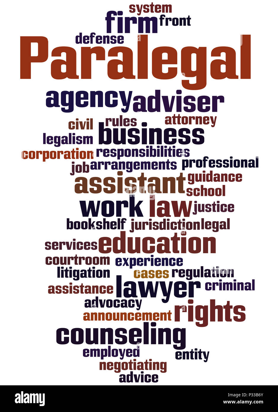 Paralegal, word cloud concept on white background Stock Photo - Alamy