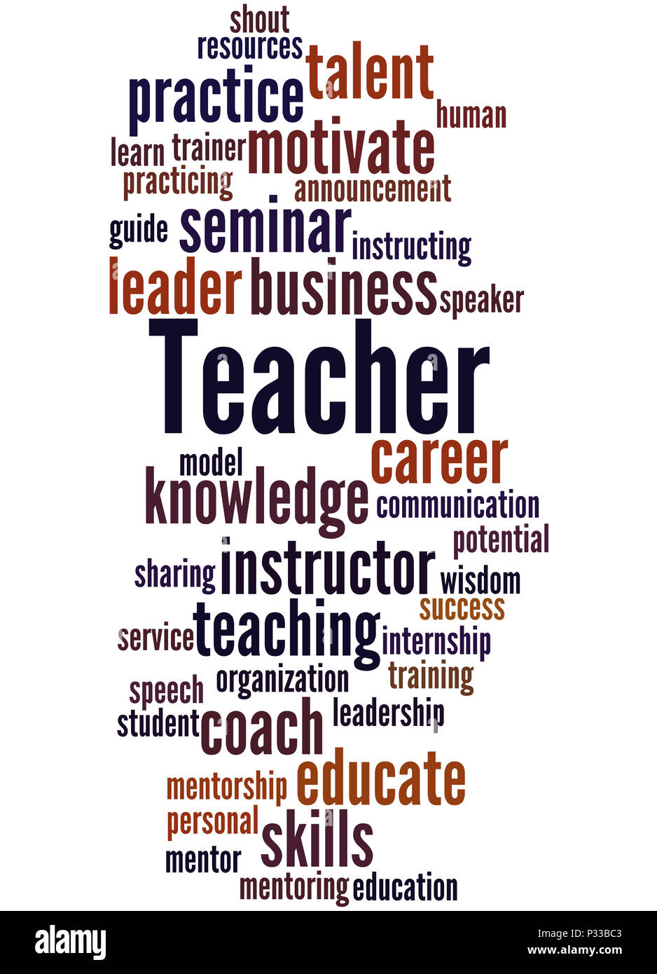 Teacher, word cloud concept on white background Stock Photo - Alamy