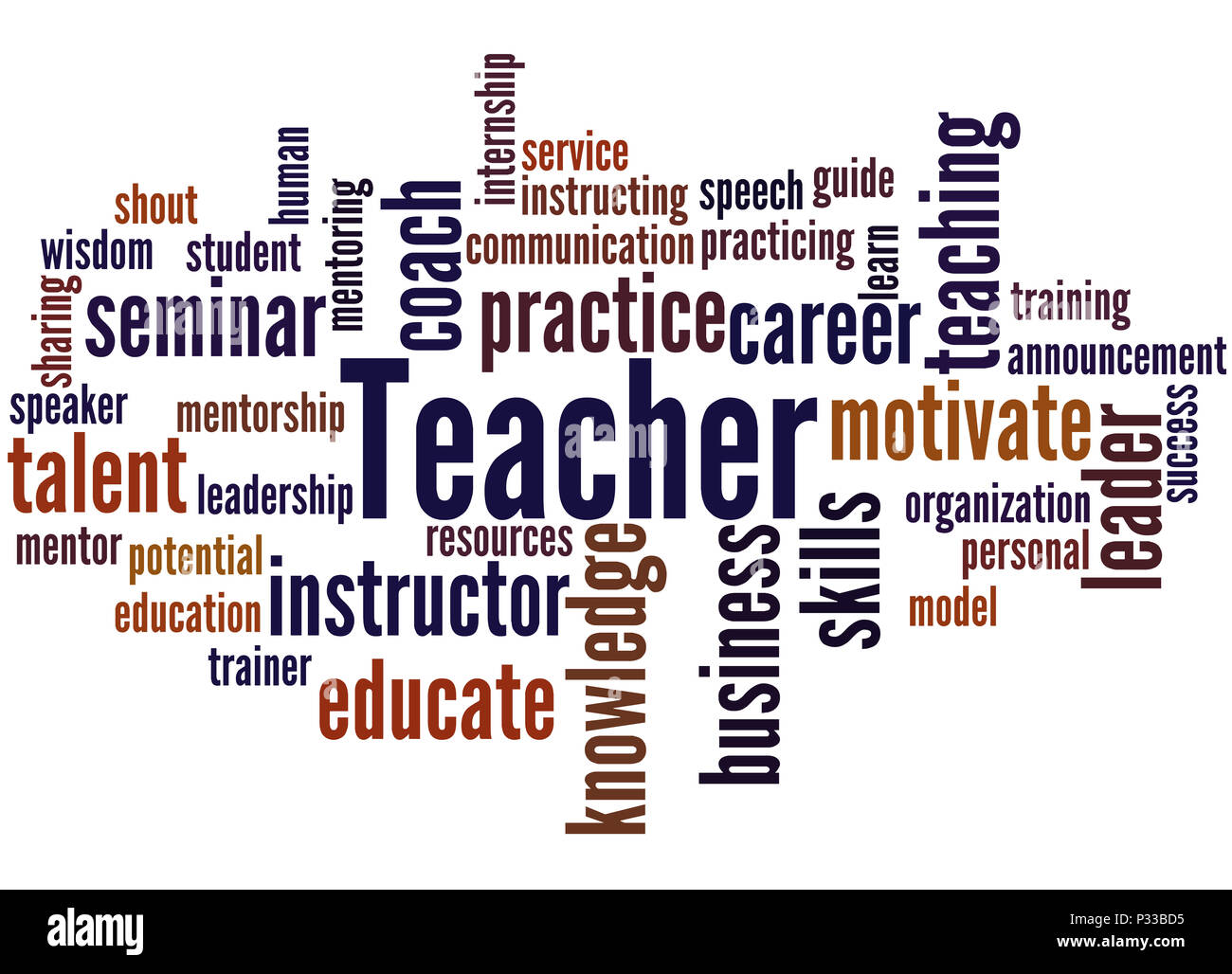 Teacher, word cloud concept on white background Stock Photo - Alamy