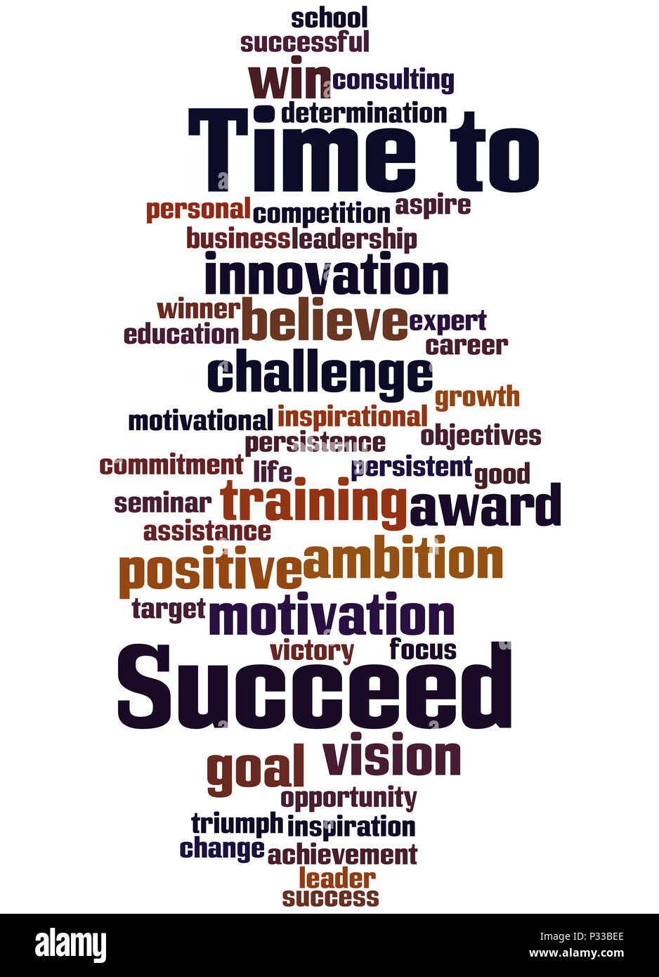 Time to Succeed, word cloud concept on white background Stock Photo - Alamy