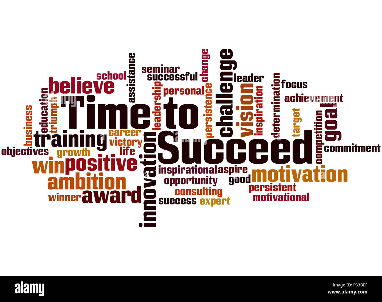 Time to Succeed, word cloud concept on white background Stock Photo - Alamy