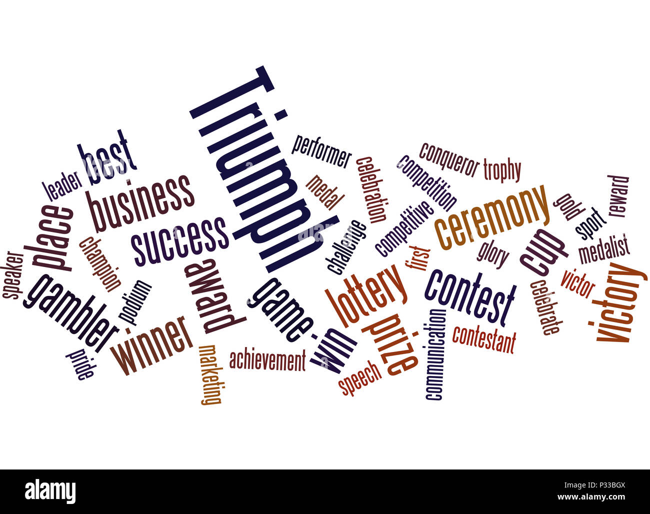 Triumph, word cloud concept on white background Stock Photo - Alamy