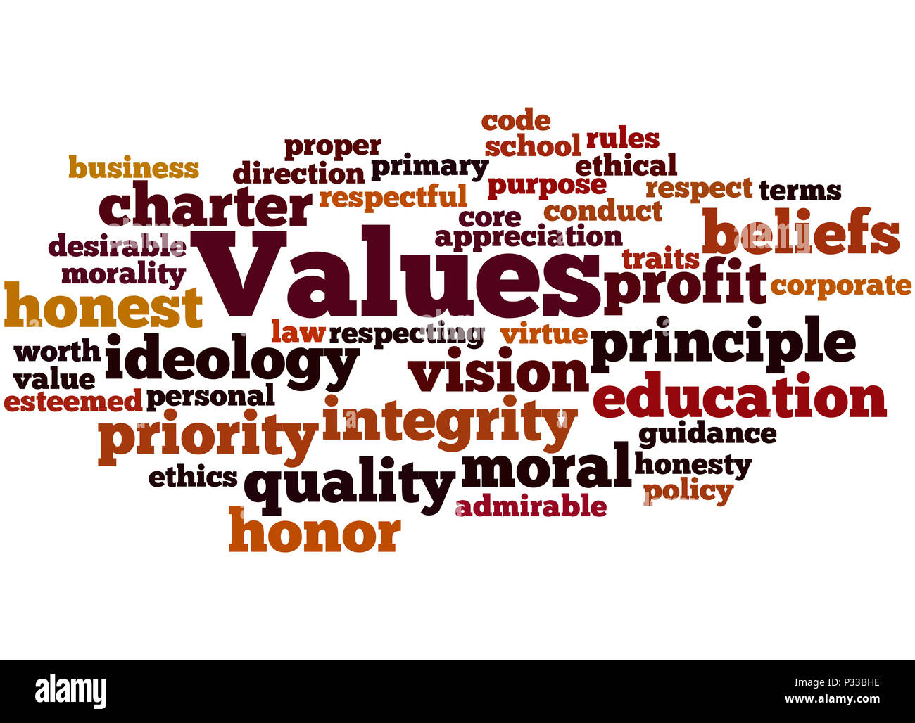 Values, word cloud concept on white background Stock Photo - Alamy