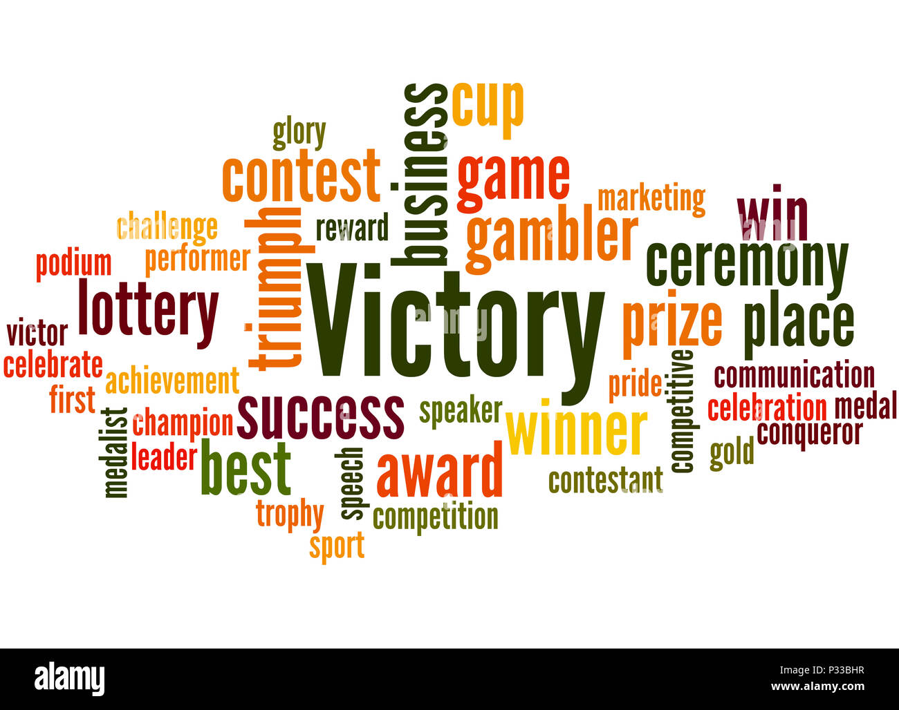 Victory, word cloud concept on white background Stock Photo - Alamy