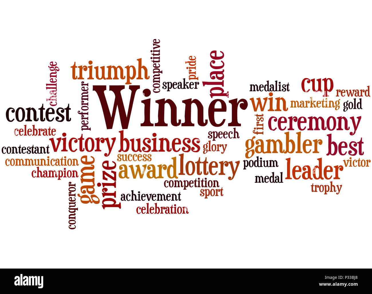 Winner, word cloud concept on white background Stock Photo - Alamy