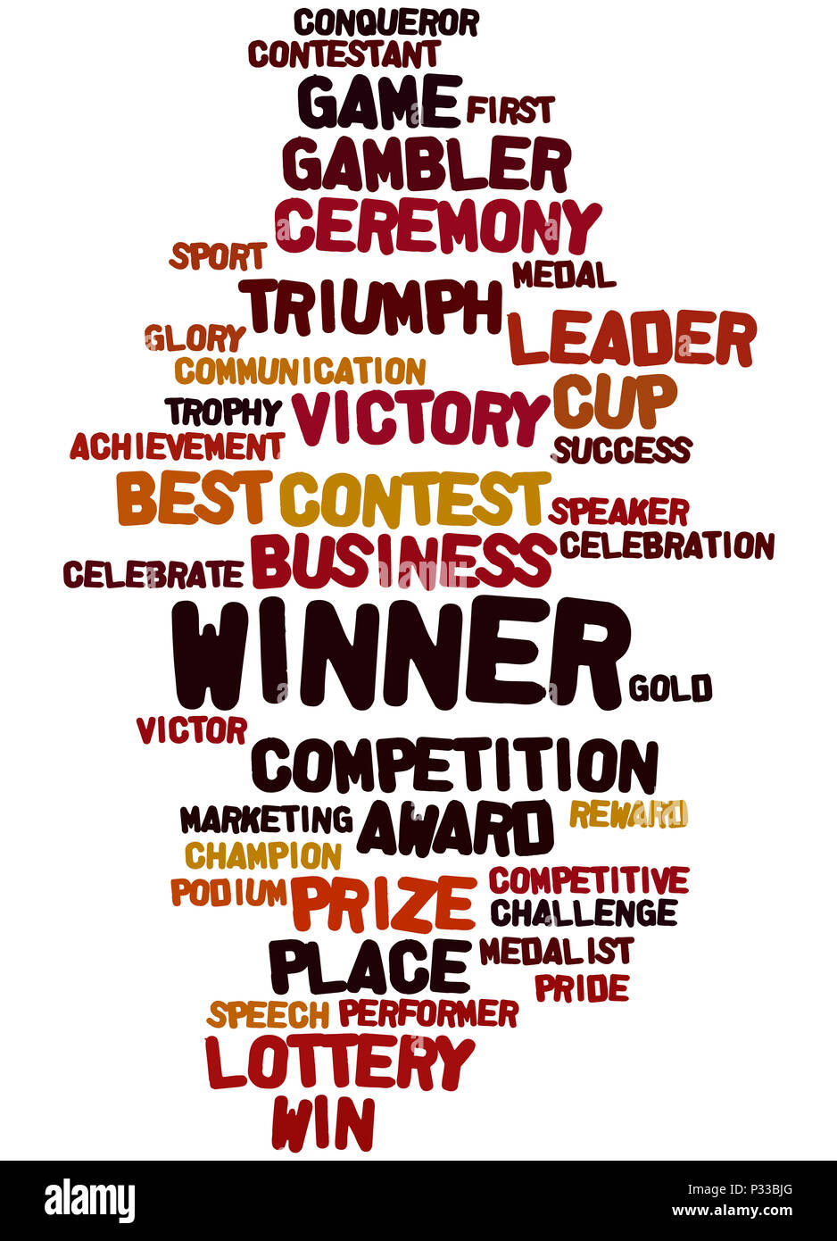 Winner, word cloud concept on white background Stock Photo - Alamy