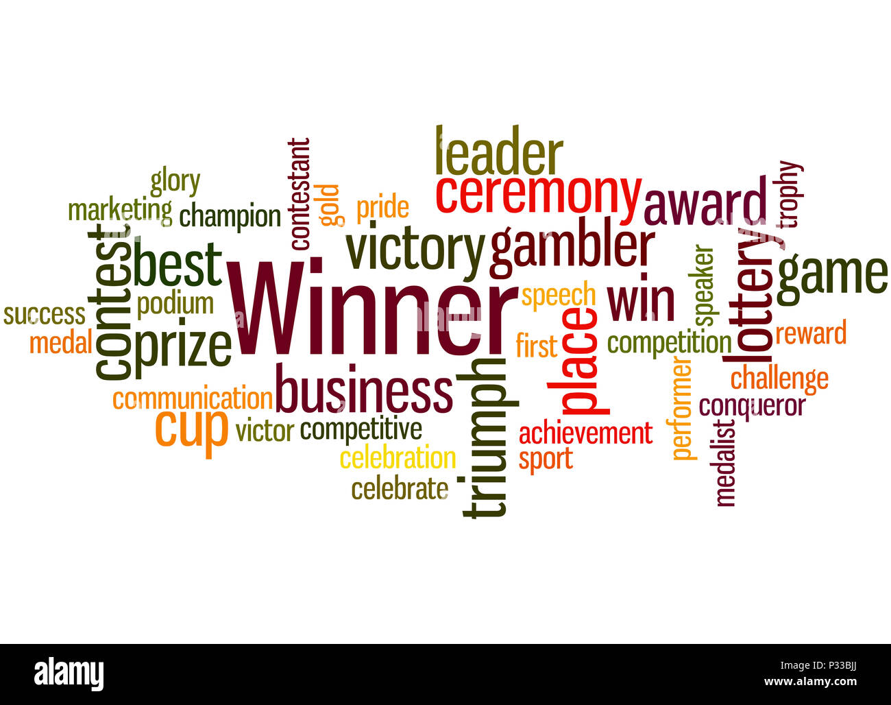Winner, word cloud concept on white background Stock Photo - Alamy