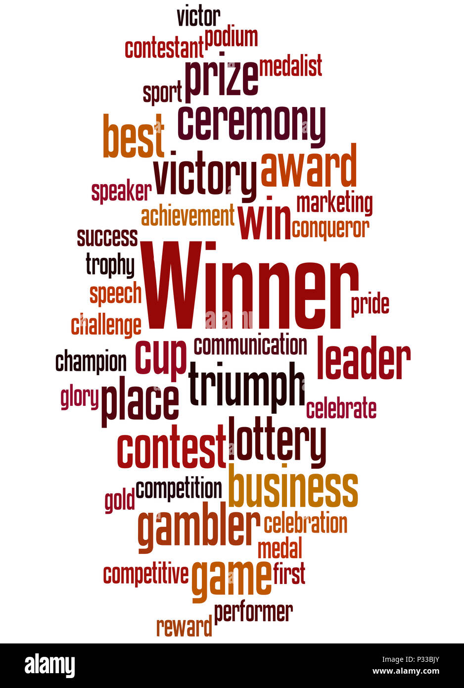 Winner, word cloud concept on white background Stock Photo - Alamy