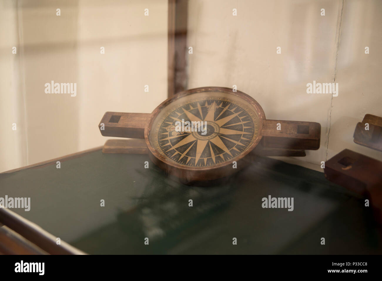 Navy compass, circa early-1800, displayed at the John Paul Jones House ...