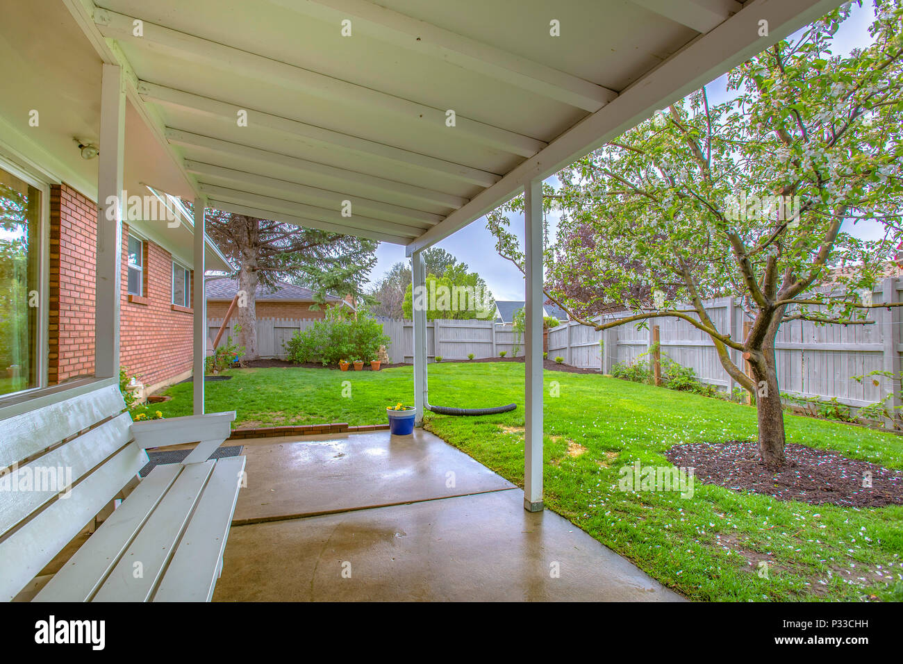 Covered exterior seating area in hi-res stock photography and images ...