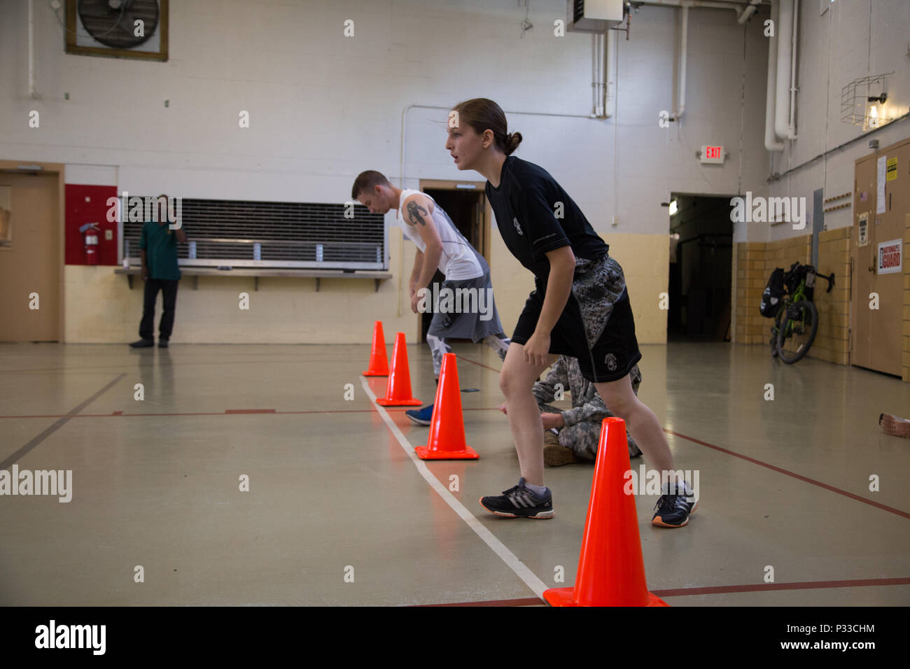 Missouri National Guard recruits participate in the interval aerobic ...
