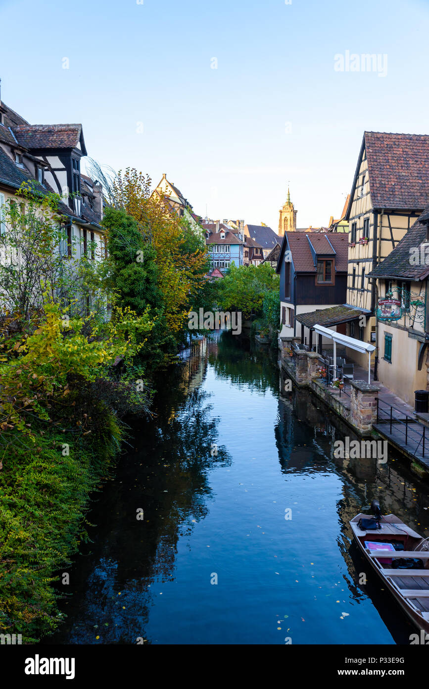 Beautiful view of the historic town of Colmar, also known as Little ...