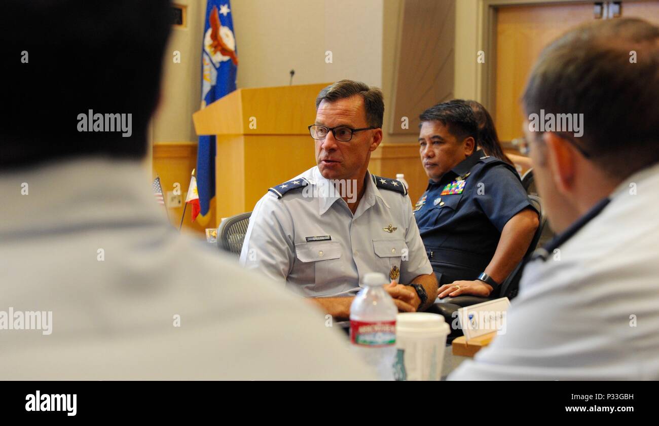 U.S. Air Force Maj. Gen. Mark Dillon, center, Pacific Air Forces vice ...