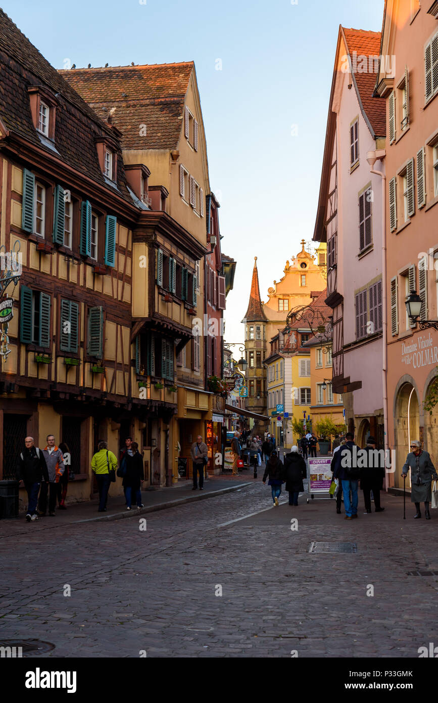 Beautiful view of the historic town of Colmar, also known as Little ...