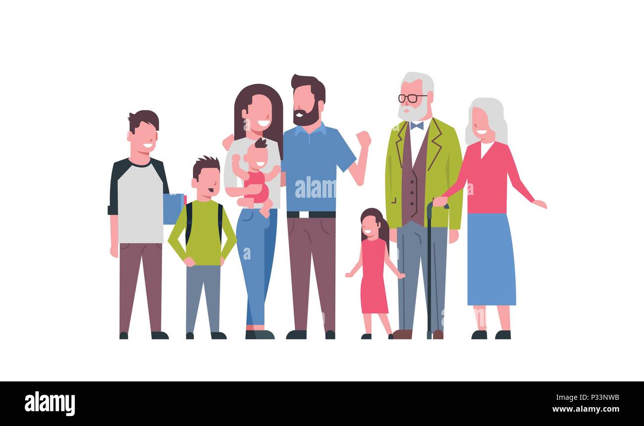 grandparents parents children grandchildren, multi generation family ...