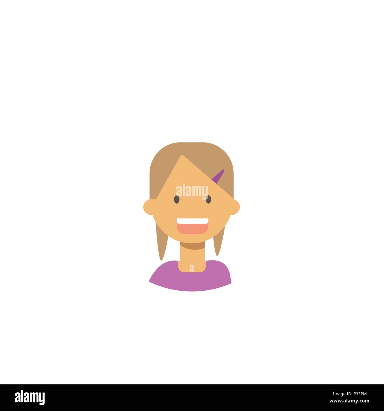 cute children face happy girl portrait on white background, female ...