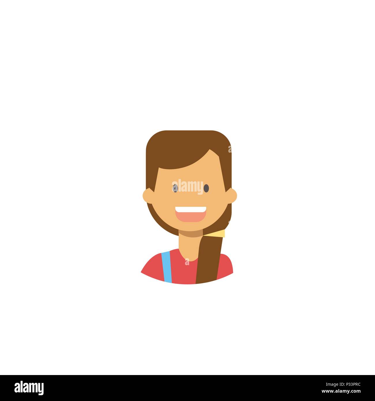 cute children face happy girl portrait on white background, female ...