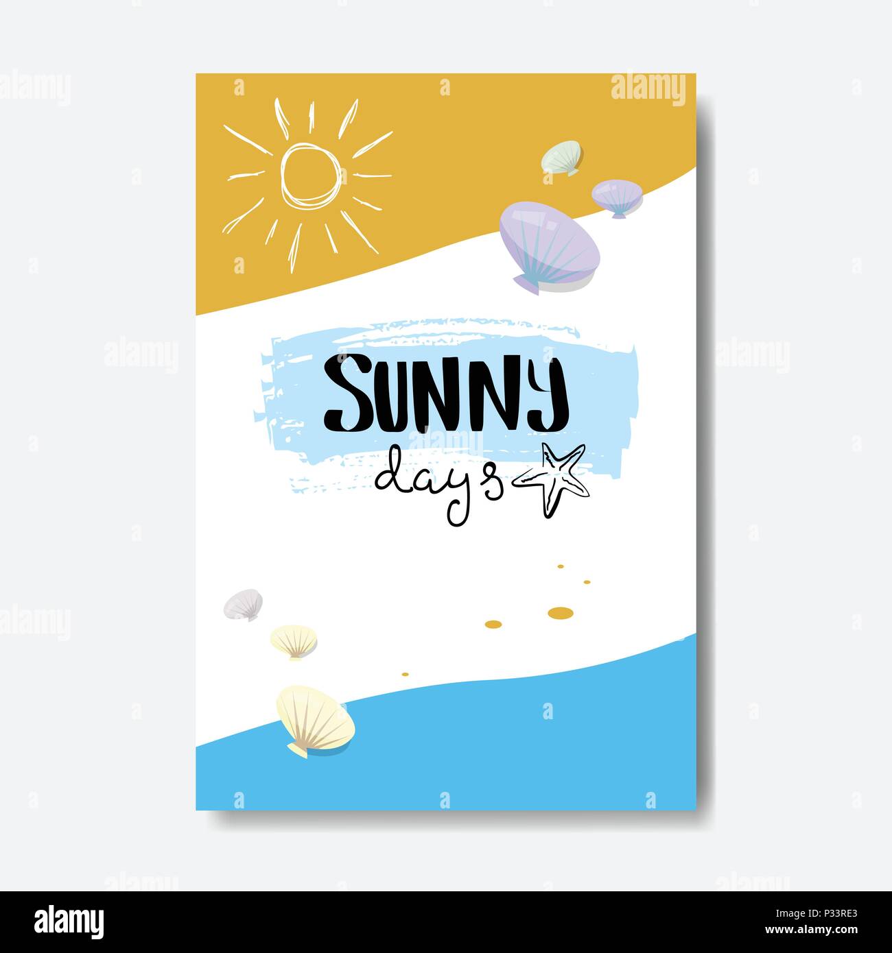 sunny days badge Isolated Typographic Design Label. Season Holidays ...