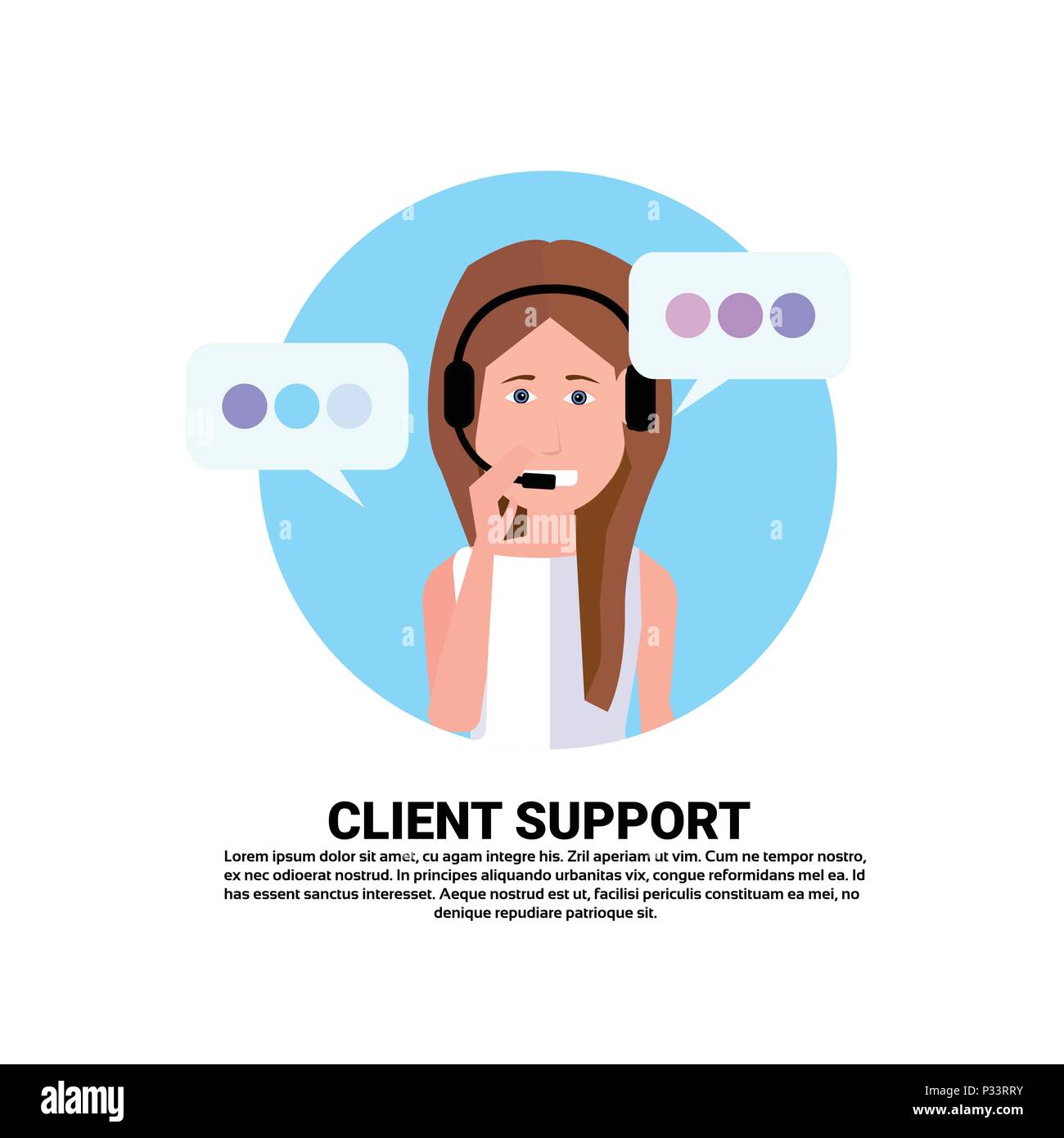 call center headset agent woman client support online operator ...