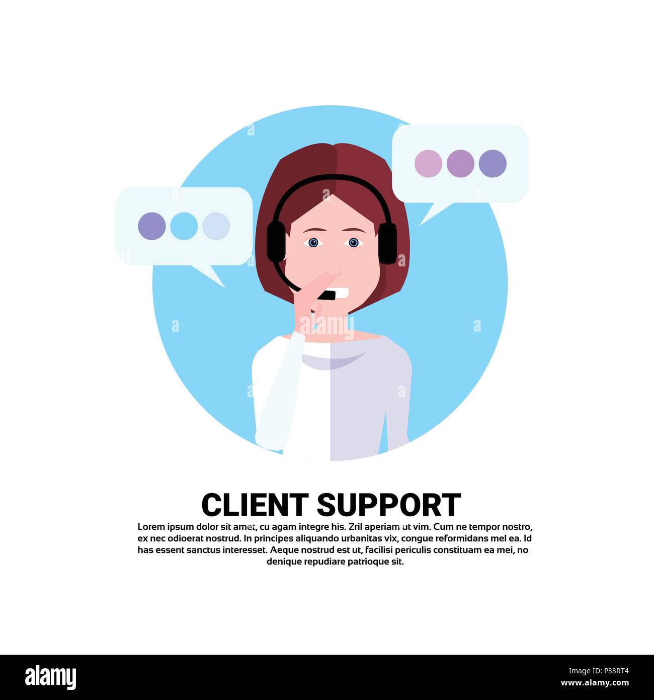 call center headset agent woman client support online operator ...