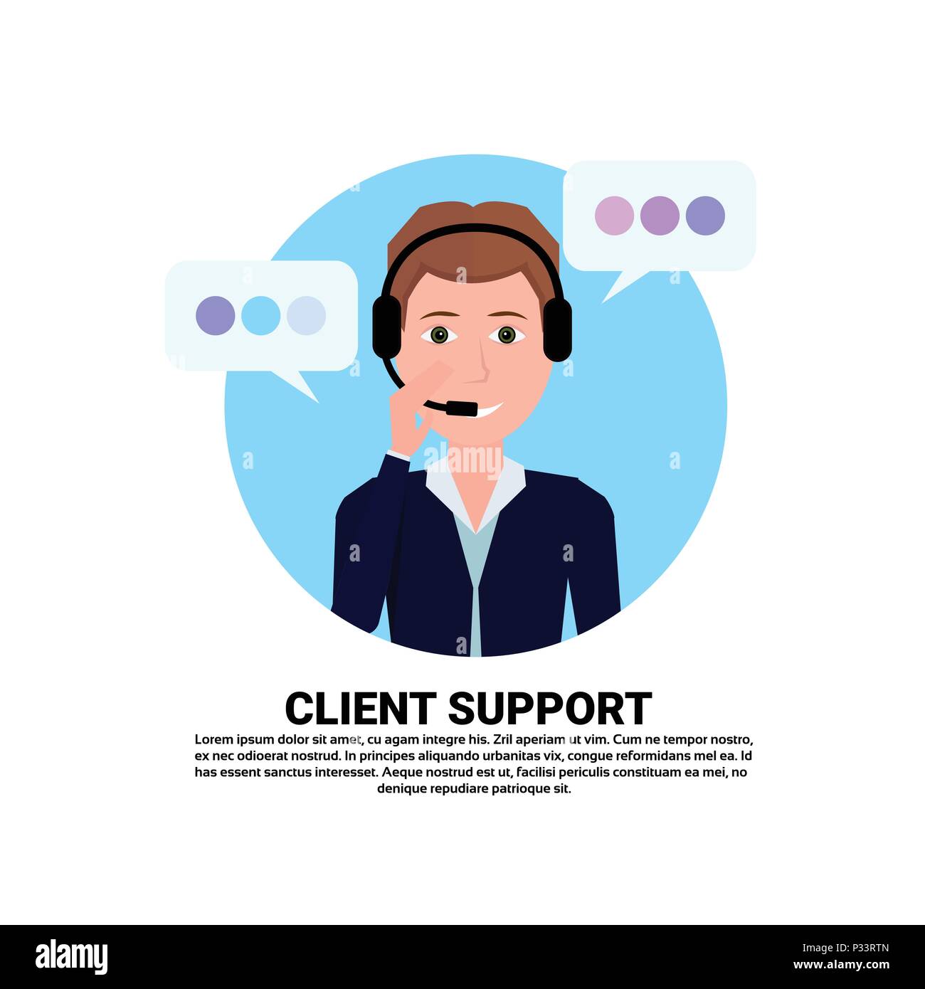 call center headset agent woman client support online operator ...