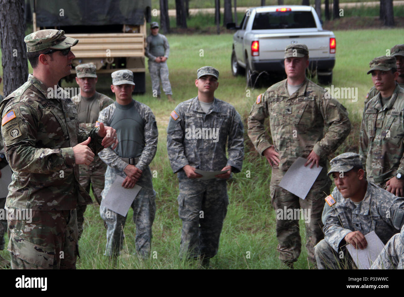 Maj. Mark Moretti (left), brigade operations officer in charge with 2nd ...