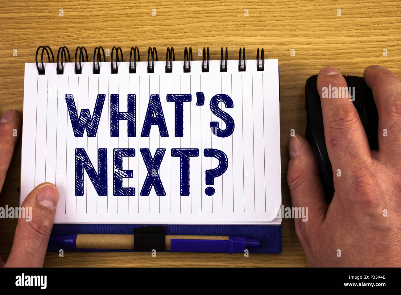 Text sign showing What Is Next Question. Conceptual photo Following ...