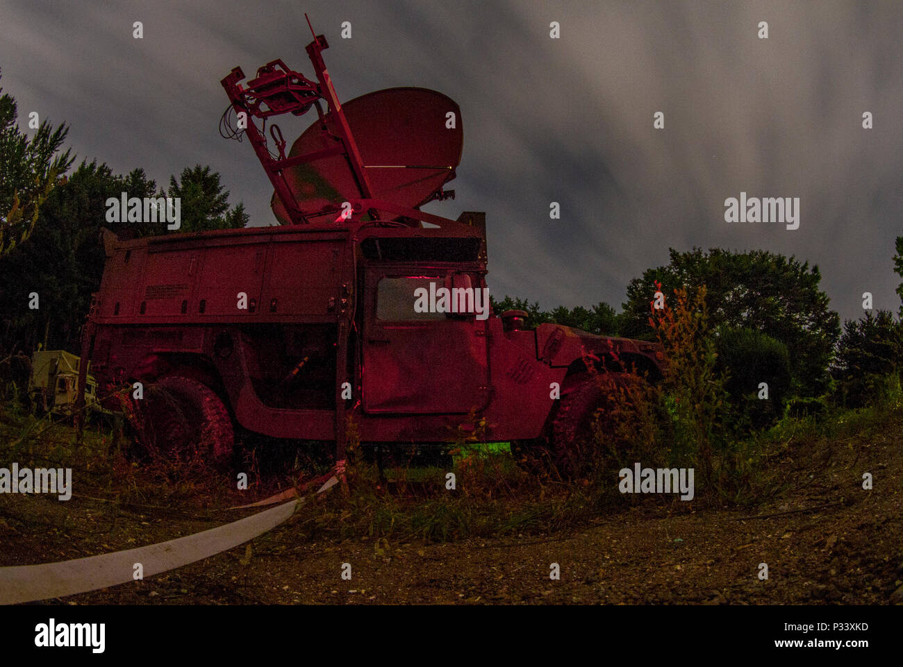 A U.S. Army Humvee carrying a Phoenix satellite terminal belonging to ...