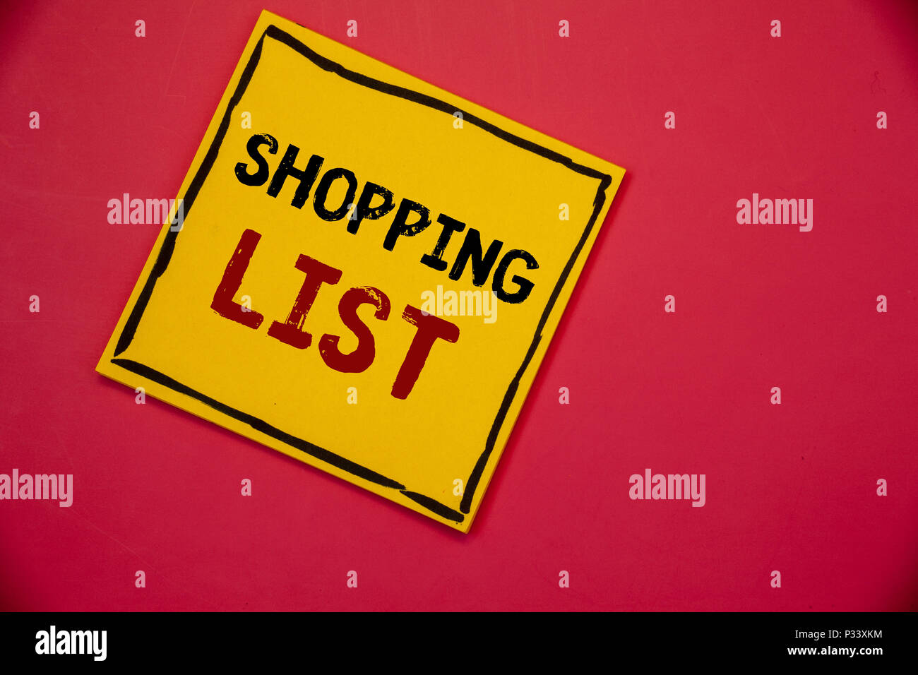 Handwriting texts writing Shopping List. Concept meaning Products ...