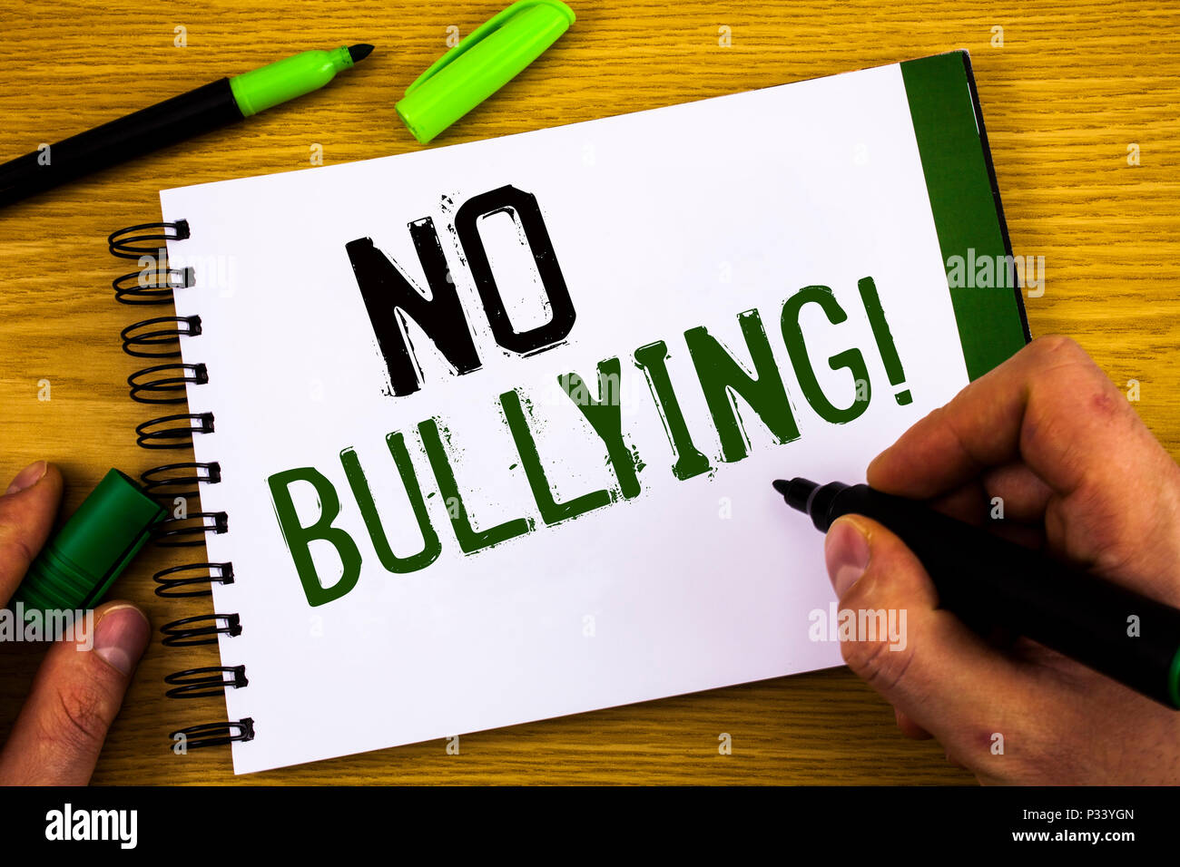 Writing note showing No Bullying Motivational Call. Business photo ...