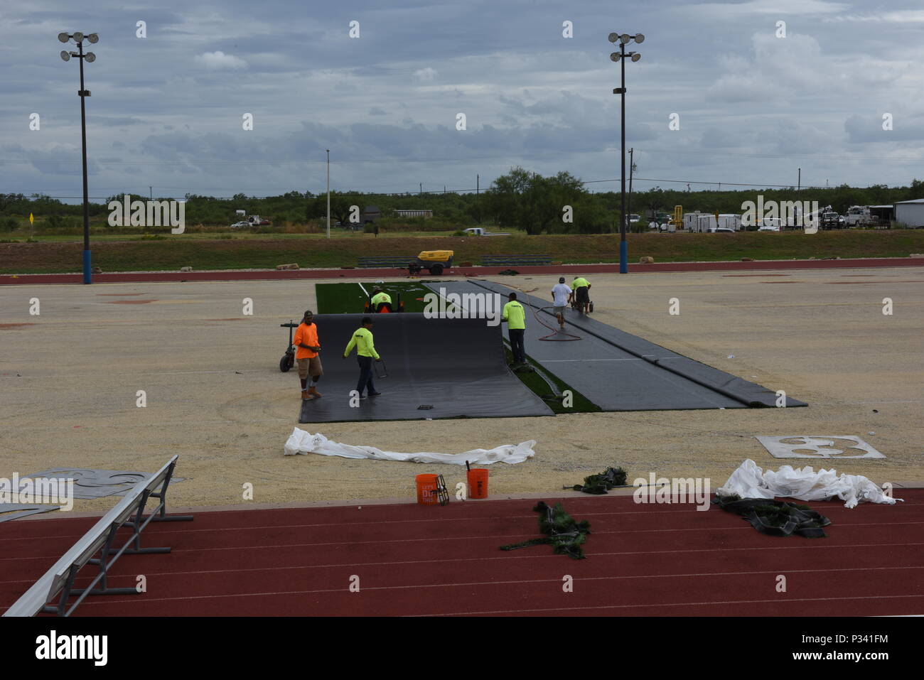 Goodfellow Air Force Base replaces football field turf Aug. 12 through ...