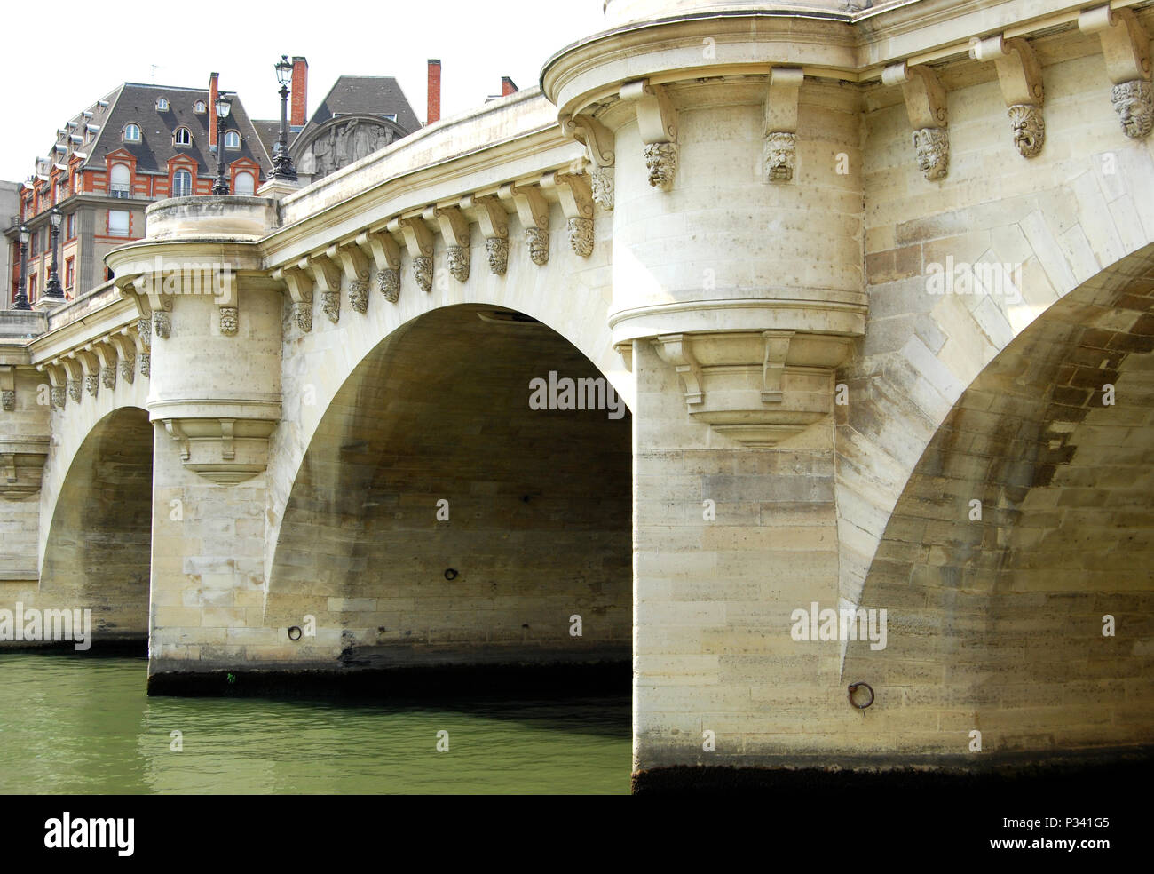 The Pont Neuf bridge in Paris, France, Europe. Stands over the river ...