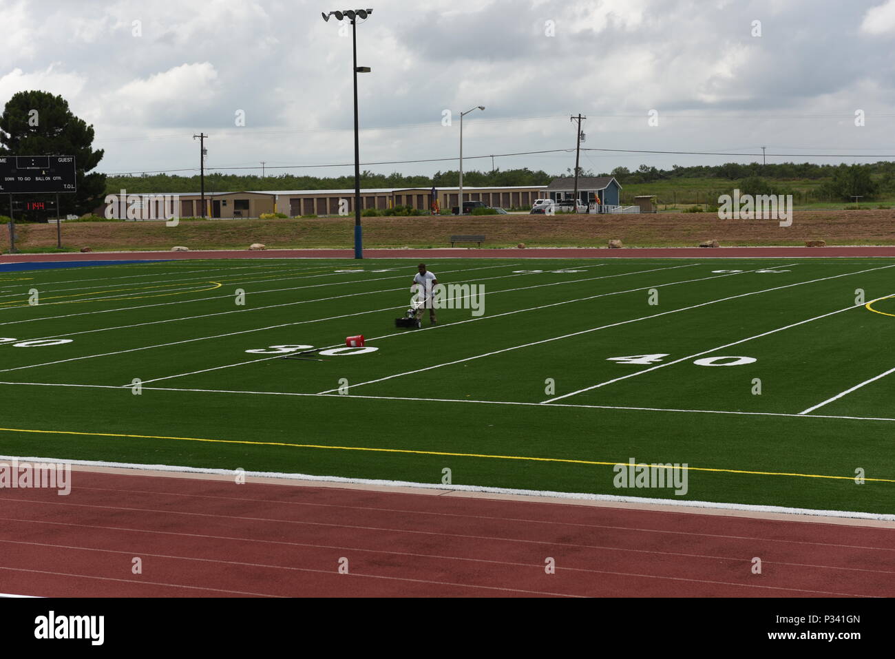Goodfellow Air Force Base replaces football field turf Aug. 12 through ...