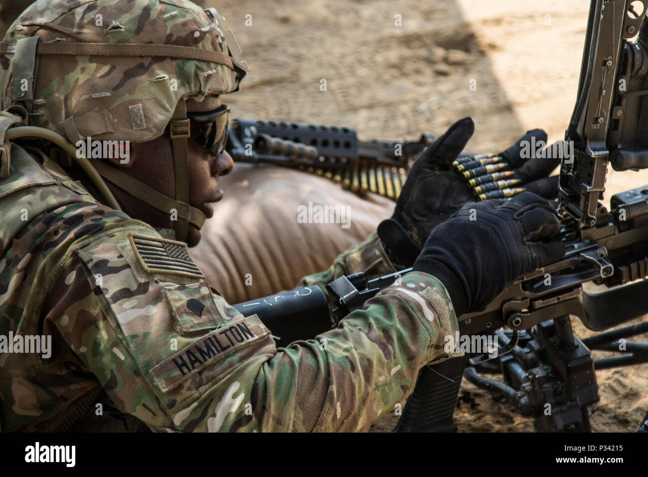 Spc. Kasheem Hamilton, an infantry Soldier with Bravo Company, 4th ...